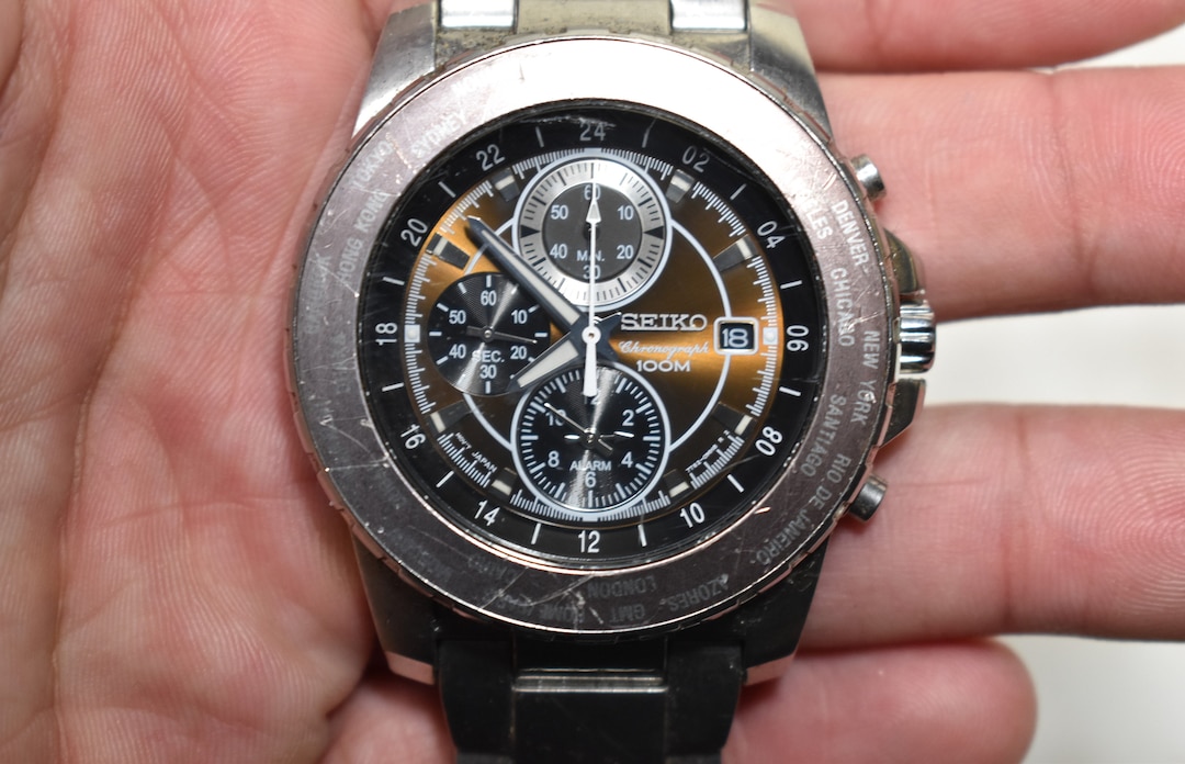 Vintage Seiko Chronograph 100M 7T62-OJHO Watch-seiko Chronograph Wristwatch - Etsy