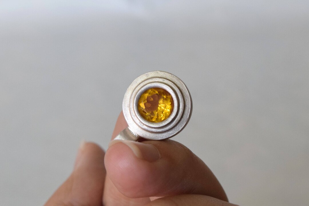 Sterling Silver Yellow Birthstone Silver Pendant Yellow - Etsy