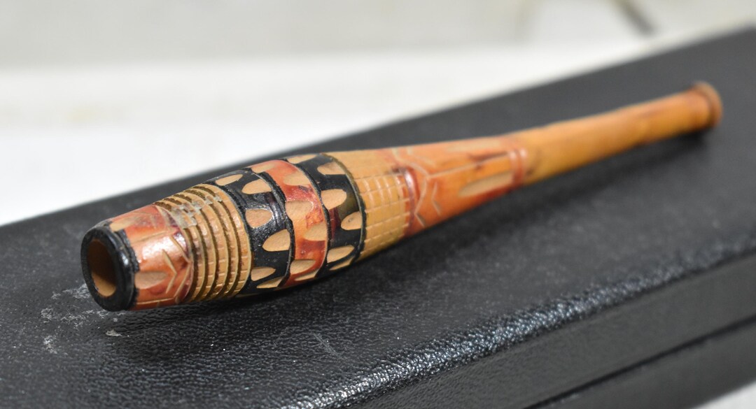 Vintage Collectible Wooden Hand Made Hand Painted Pipes-colorful Pipe ...