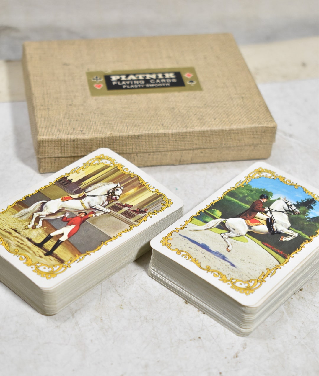 Vintage Piatnik Plasti-smooth Playing Cards Double Deck W/case - Etsy UK