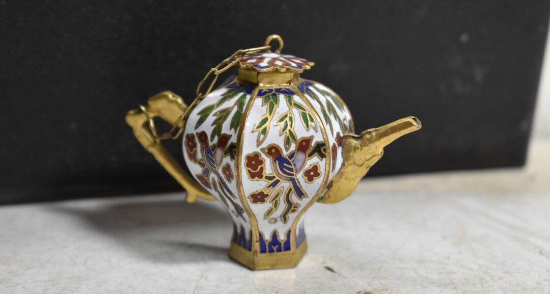 Vintage Collectible Tea Pot Miniature-beautiful Design Colorful Tea Pot ...