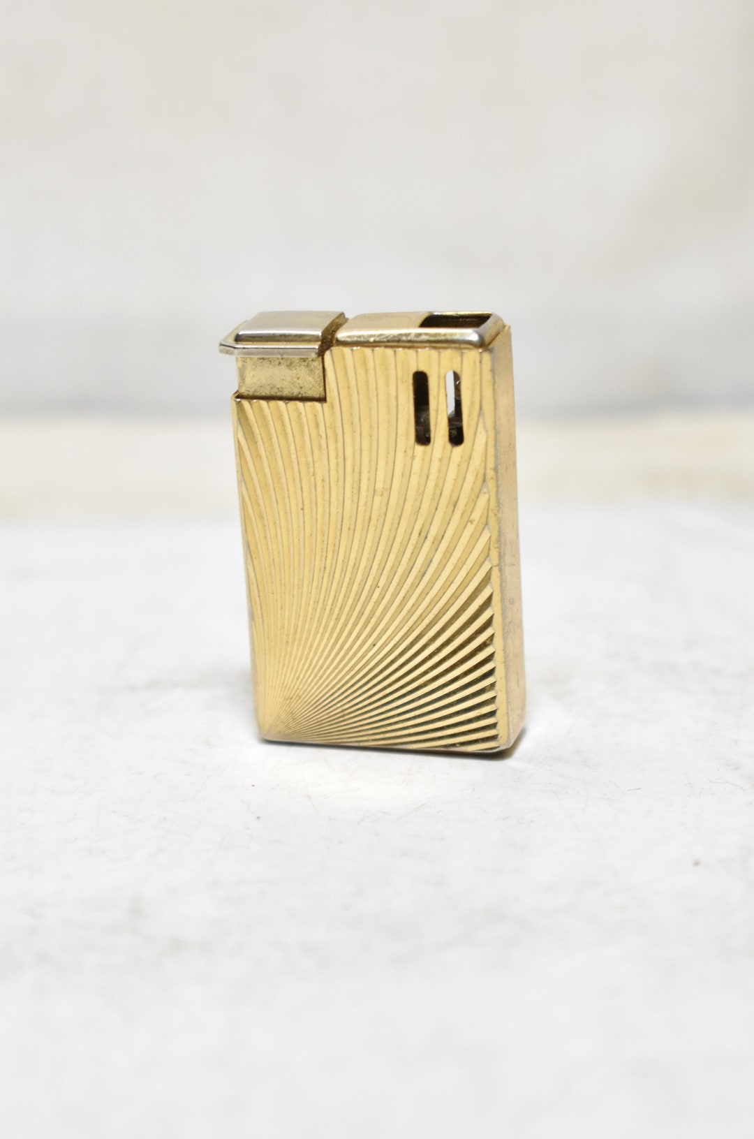 Vintage Pocket Lighter Gold Partner Half-partner Half Lighter W/design ...
