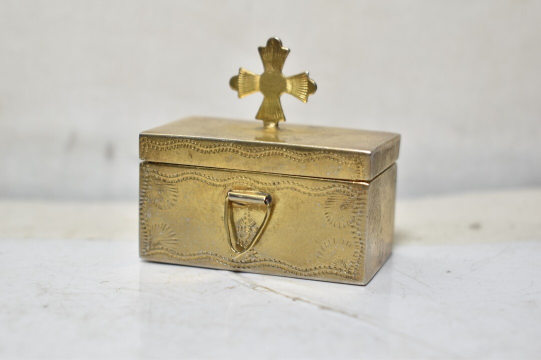 Vintage Collectible Christian Orthodox Religious Reliquary Box-w ...