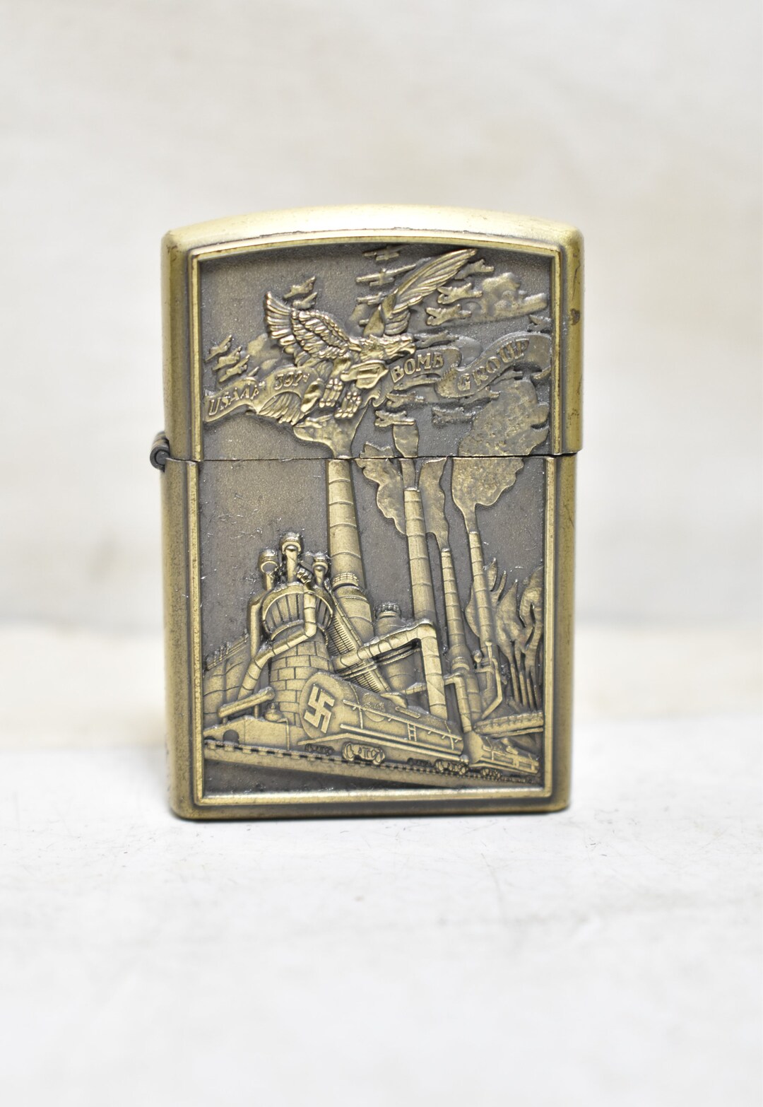 Vintage Collectible Bronze Lighter W/design-06a Hatchet-oil Lighter ...