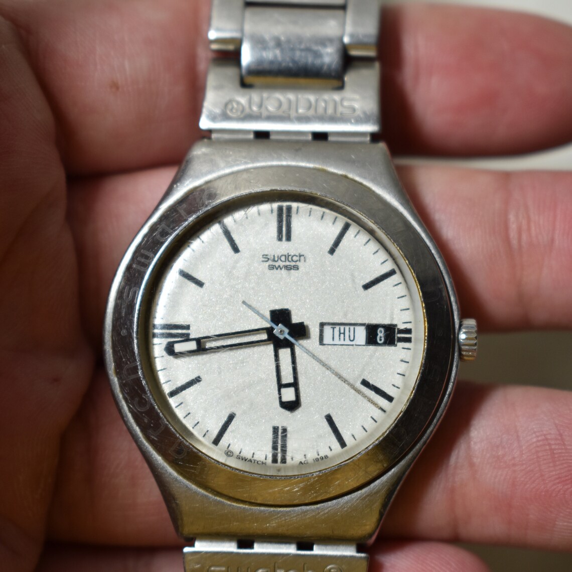 Vintage Swatch Swiss Watch AG 1998 Swiss Made Stainless Steel | Etsy