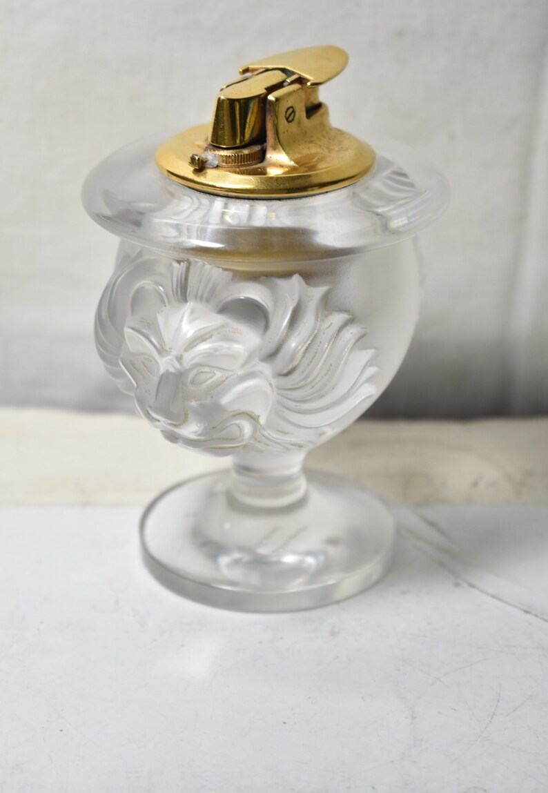 Vintage Lalique Table Desk Glass Lighter Translucent Crystal - Etsy