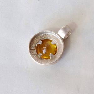 Sterling Silver Yellow Birthstone Silver Pendant Yellow - Etsy