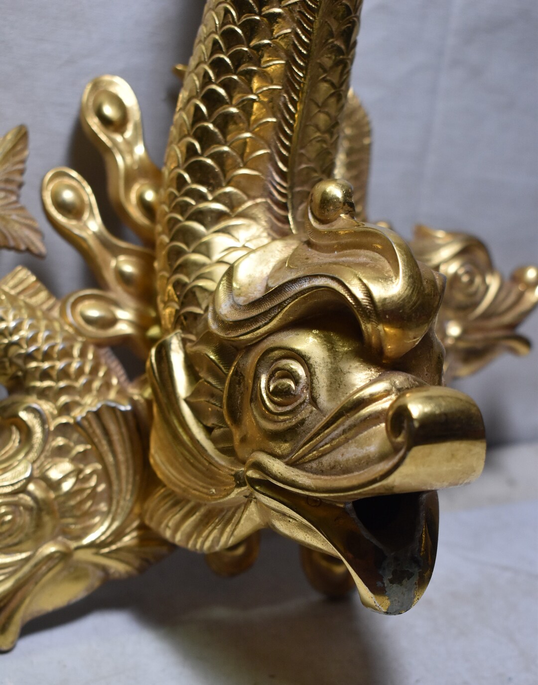 Vintage Metal Bronze Outdoor Tap in Shape of Fish Gilded Decor-home ...