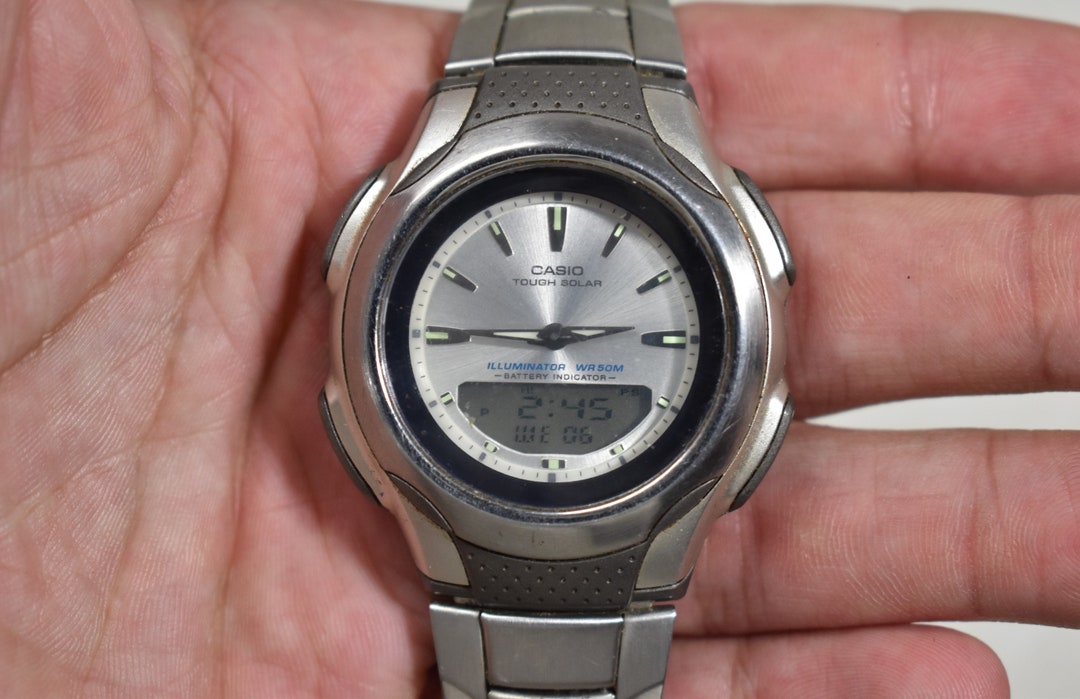 Vintage Casio Tough Solar Illuminator WR 50M Battery Indicator Japan ...