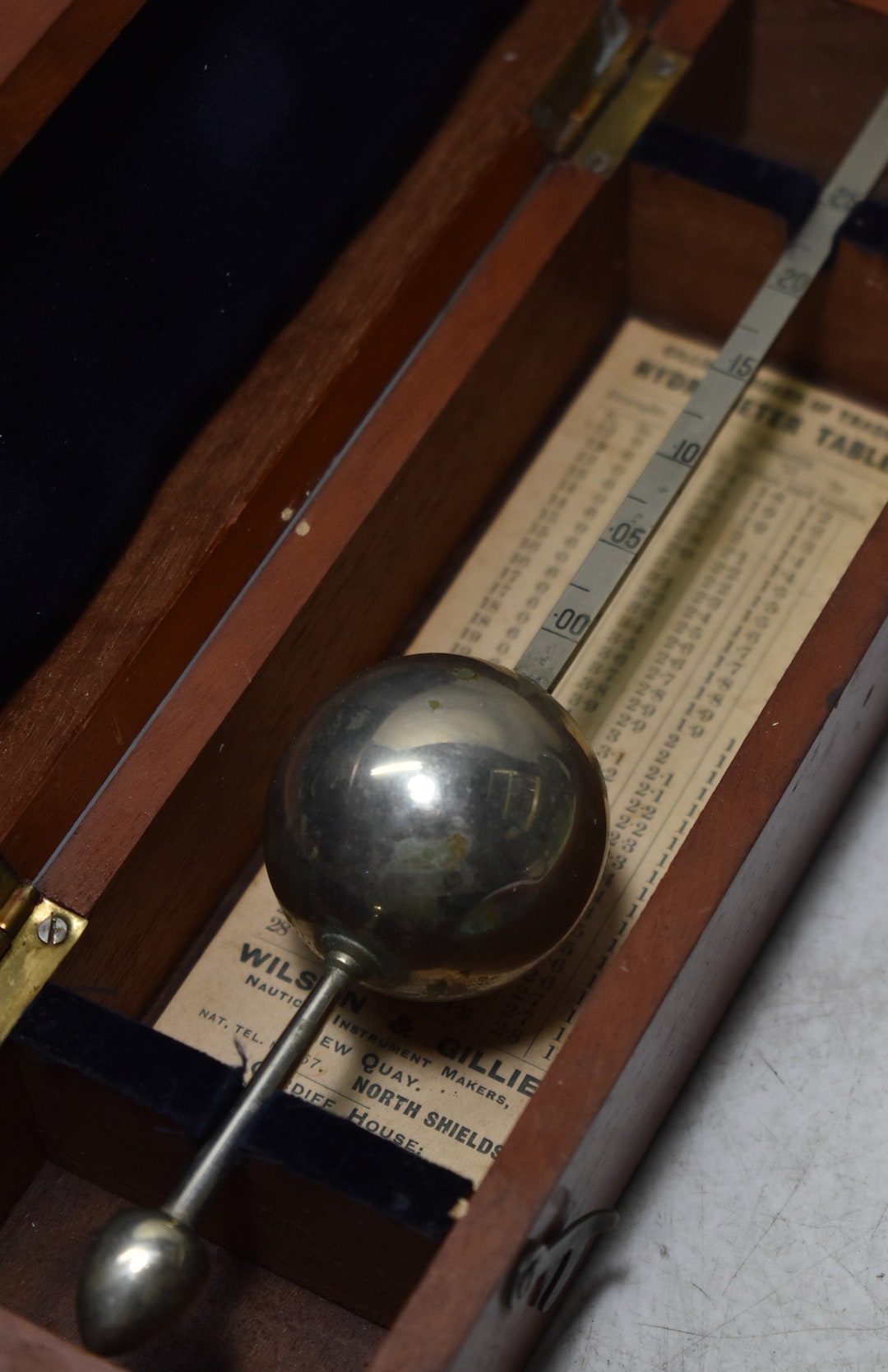 Vintage Antique WILSON & GILLIE Hydrometer in Mahogany Case With ...