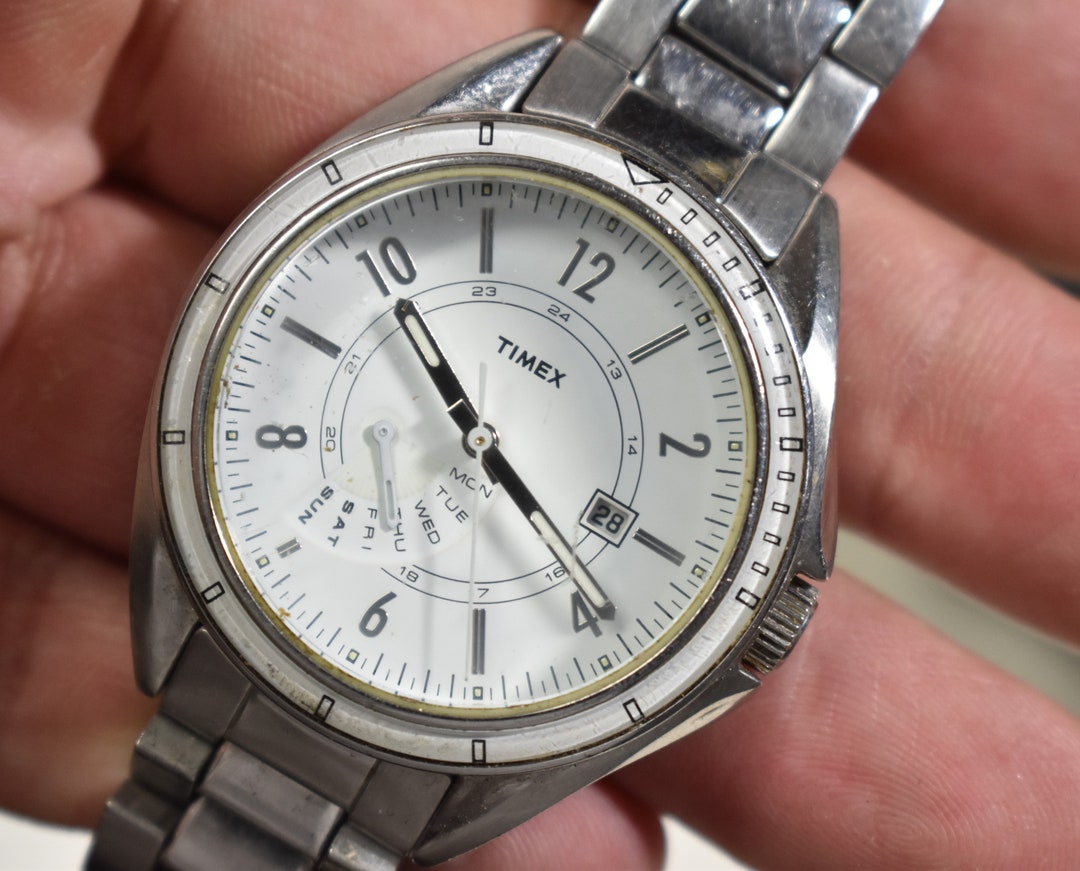 Vintage Timex Watch Water Resist 50M Stainless Steel-wristwatch Jewel ...