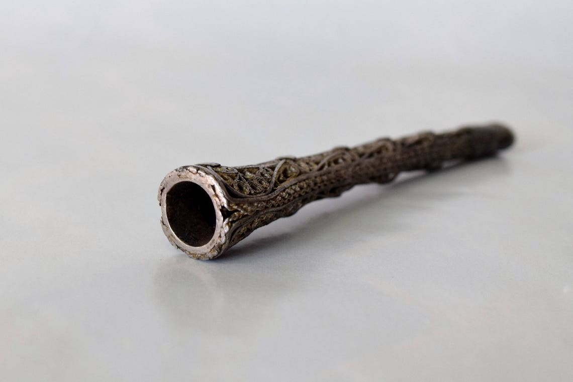 Cigarette Holder Vintage Filigree Silver Pipe Sterling | Etsy