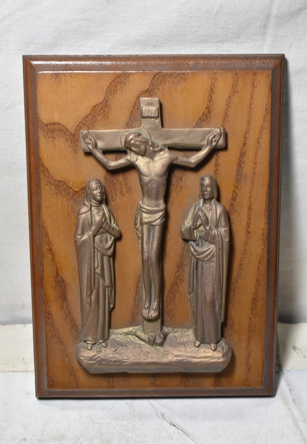 Vintage Collectible Christian Orthodox Religios Bronze W/wood Wall ...