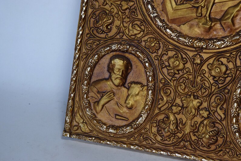 Christian Icons Wall Hang Icon Gold Painted Renaissance | Etsy