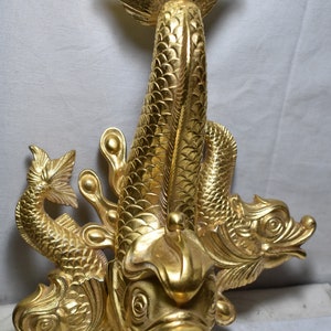 Vintage Metal Bronze Outdoor Tap in Shape of Fish Gilded Decor-home ...