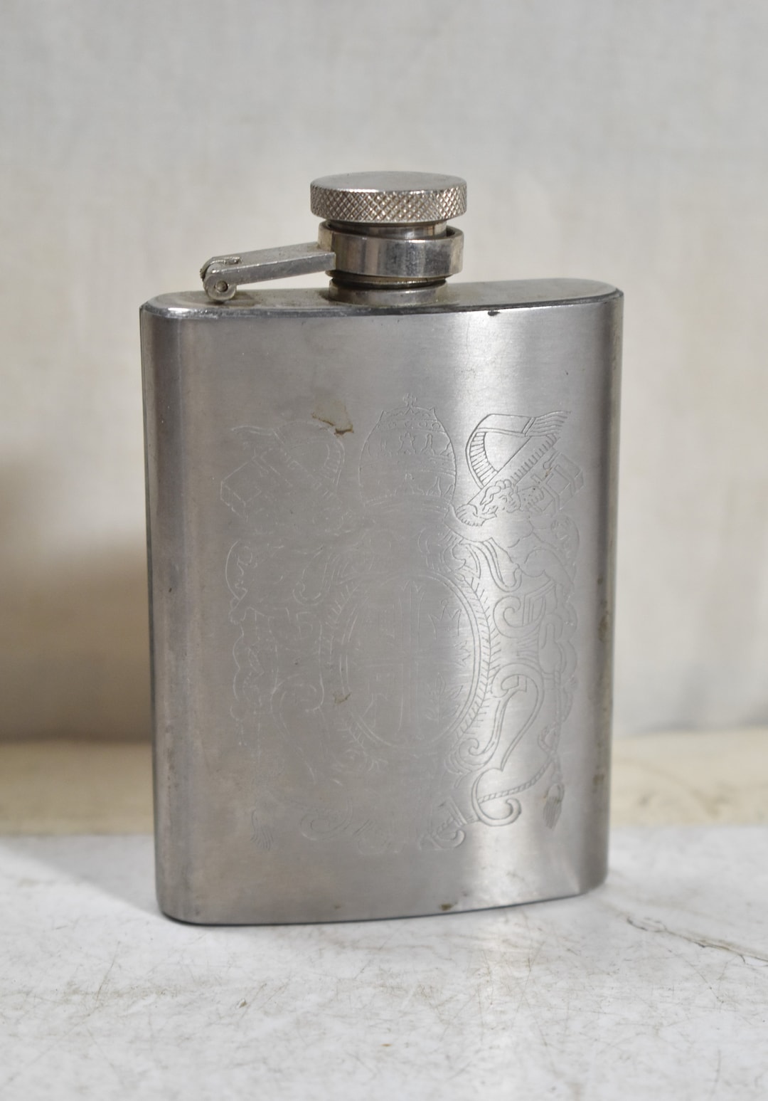 Vintage Collectible W/engraved Design Flask-stainless Steel 3 - Etsy
