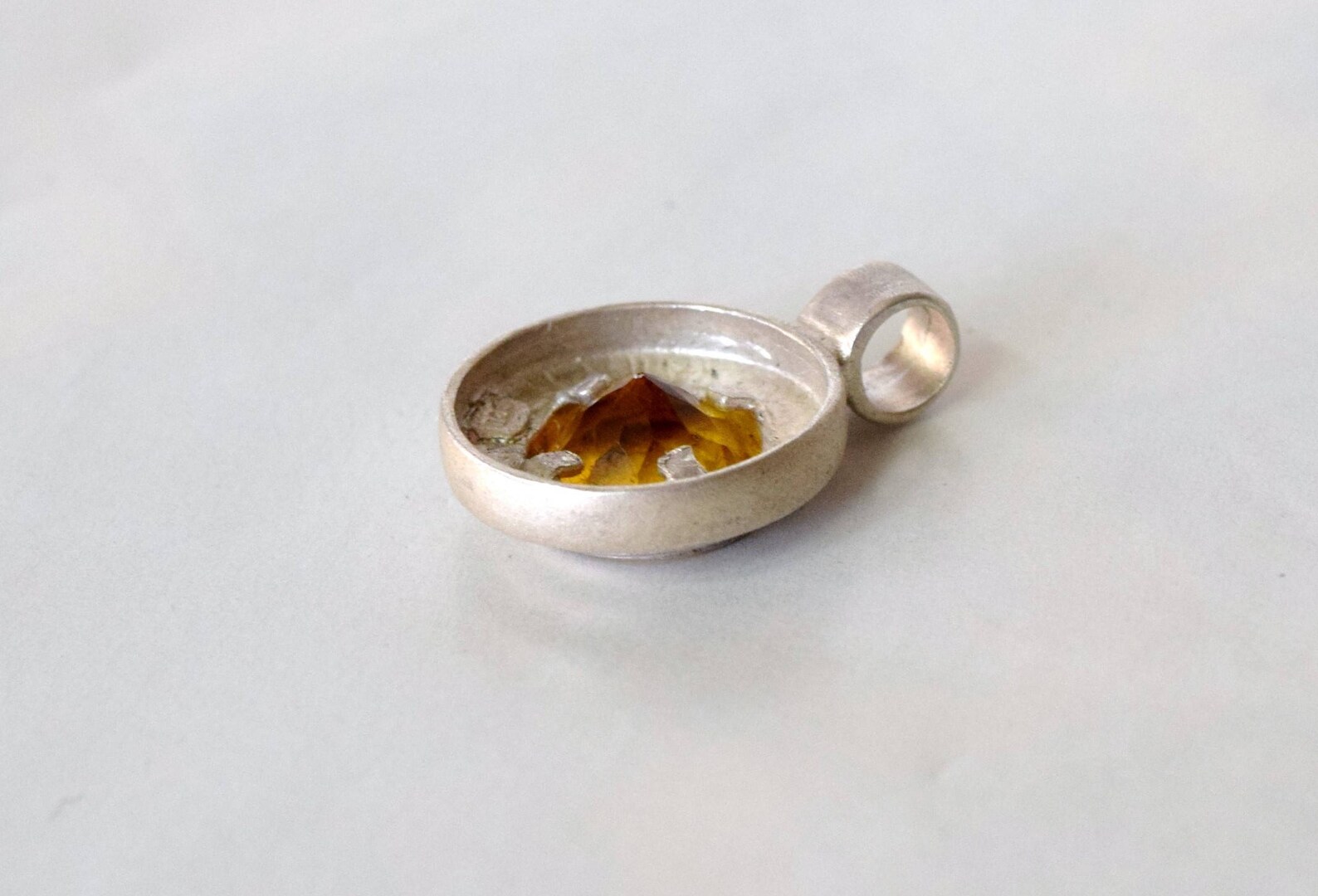 Sterling Silver Yellow Birthstone Silver Pendant Yellow - Etsy