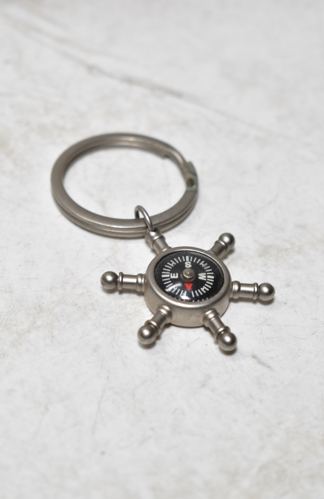 Vintage Collectible Compass Key Chain-in Shape of Navy Wheel - Etsy