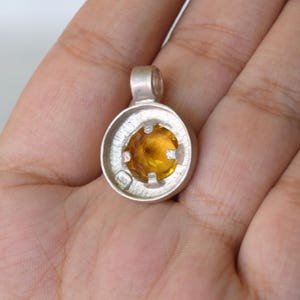 Sterling Silver Yellow Birthstone Silver Pendant Yellow - Etsy