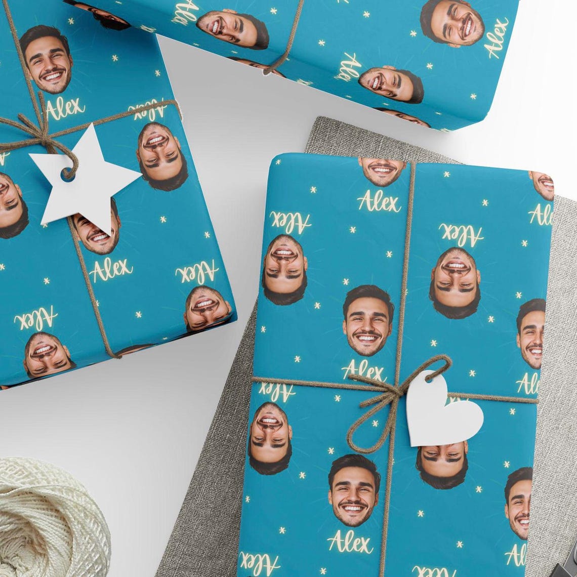 Custom Face Wrapping Paper, Personalized Birthday Christmas Gift Wrap ...