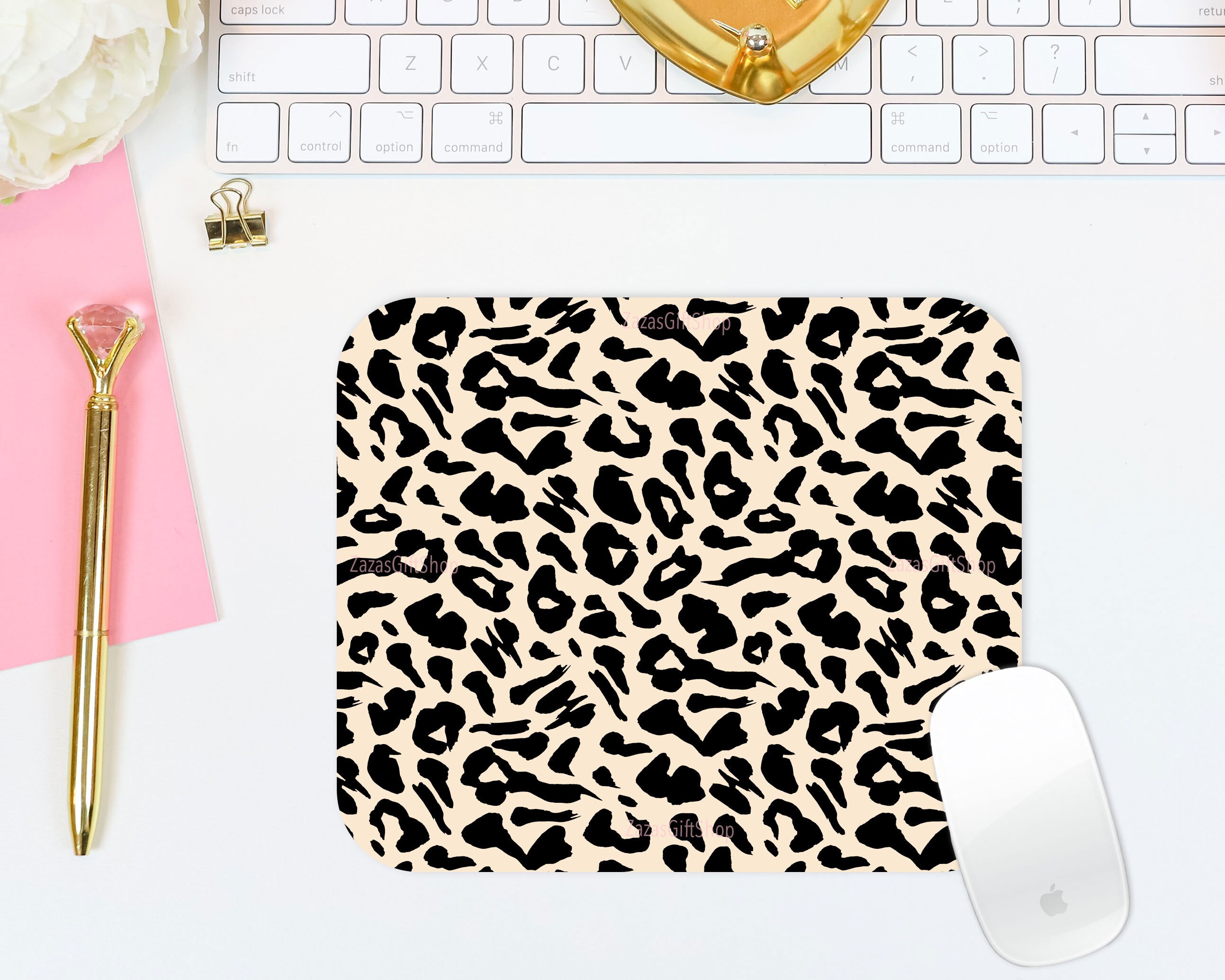 Leopard Mousepad Cute Cheetah Office Decor Mouse Pad Office | Etsy