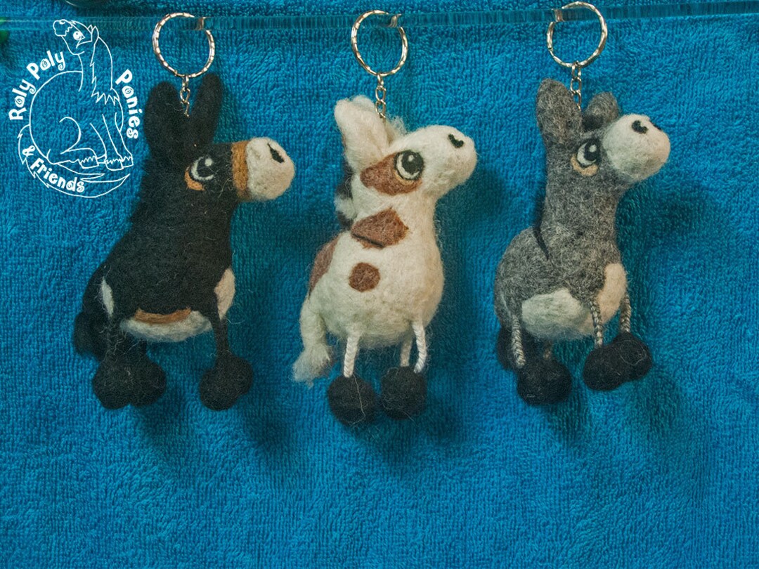 Roly Poly Donkey Keyrings or Bag Charms... a Selection of - Etsy