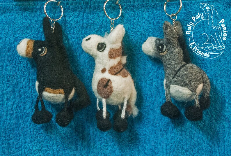 Roly Poly Donkey Keyrings or Bag Charms... a Selection of - Etsy