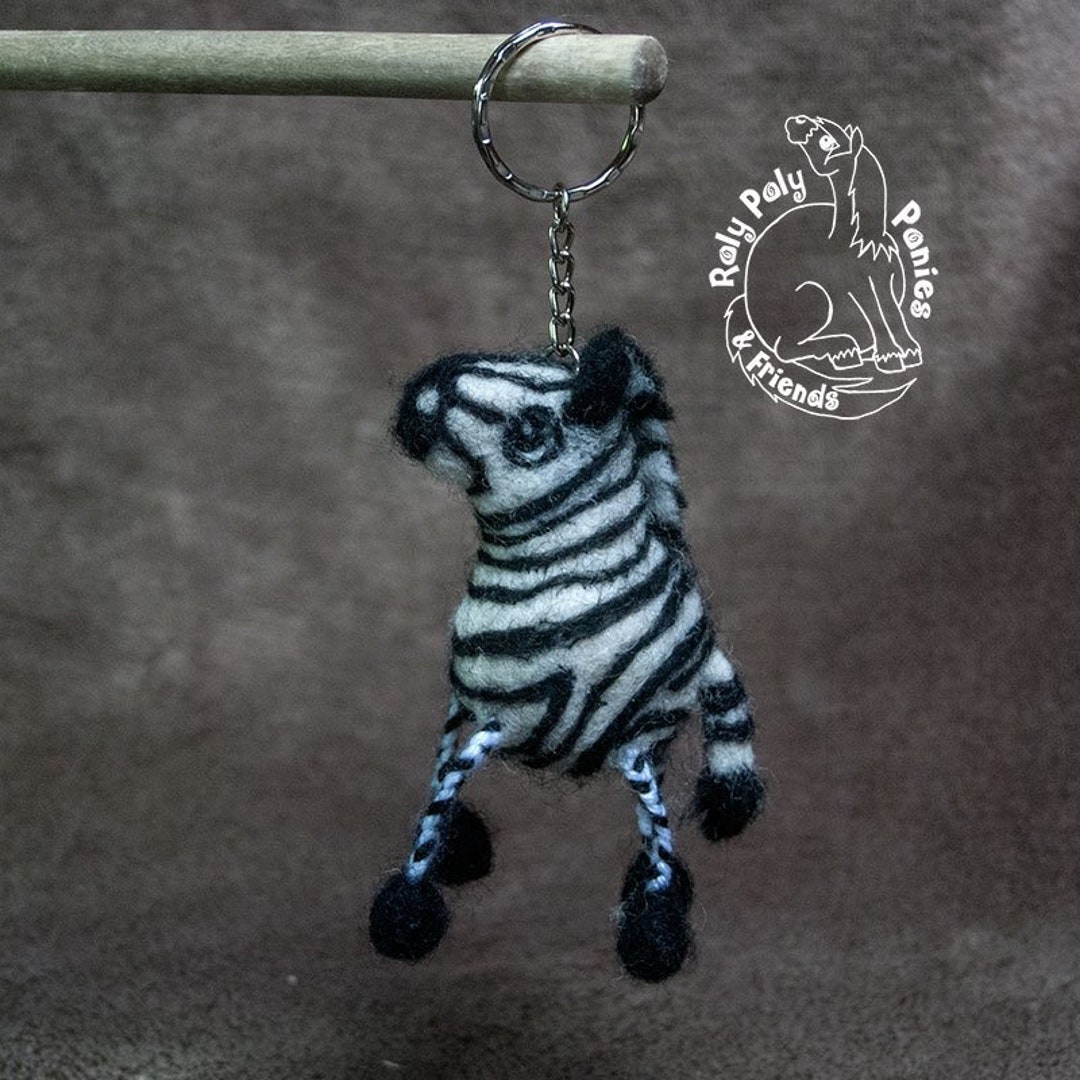 Roly Poly Zebra Keyrings or Bag Charms - Etsy