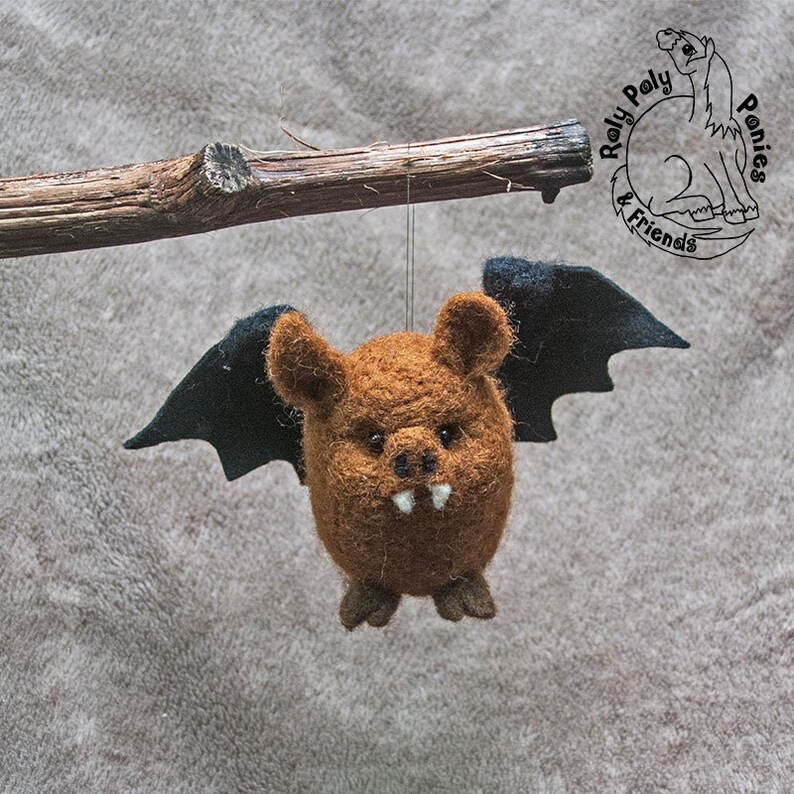 Spud the Roly Poly Bat Hand Made Needle Felted Halloween - Etsy