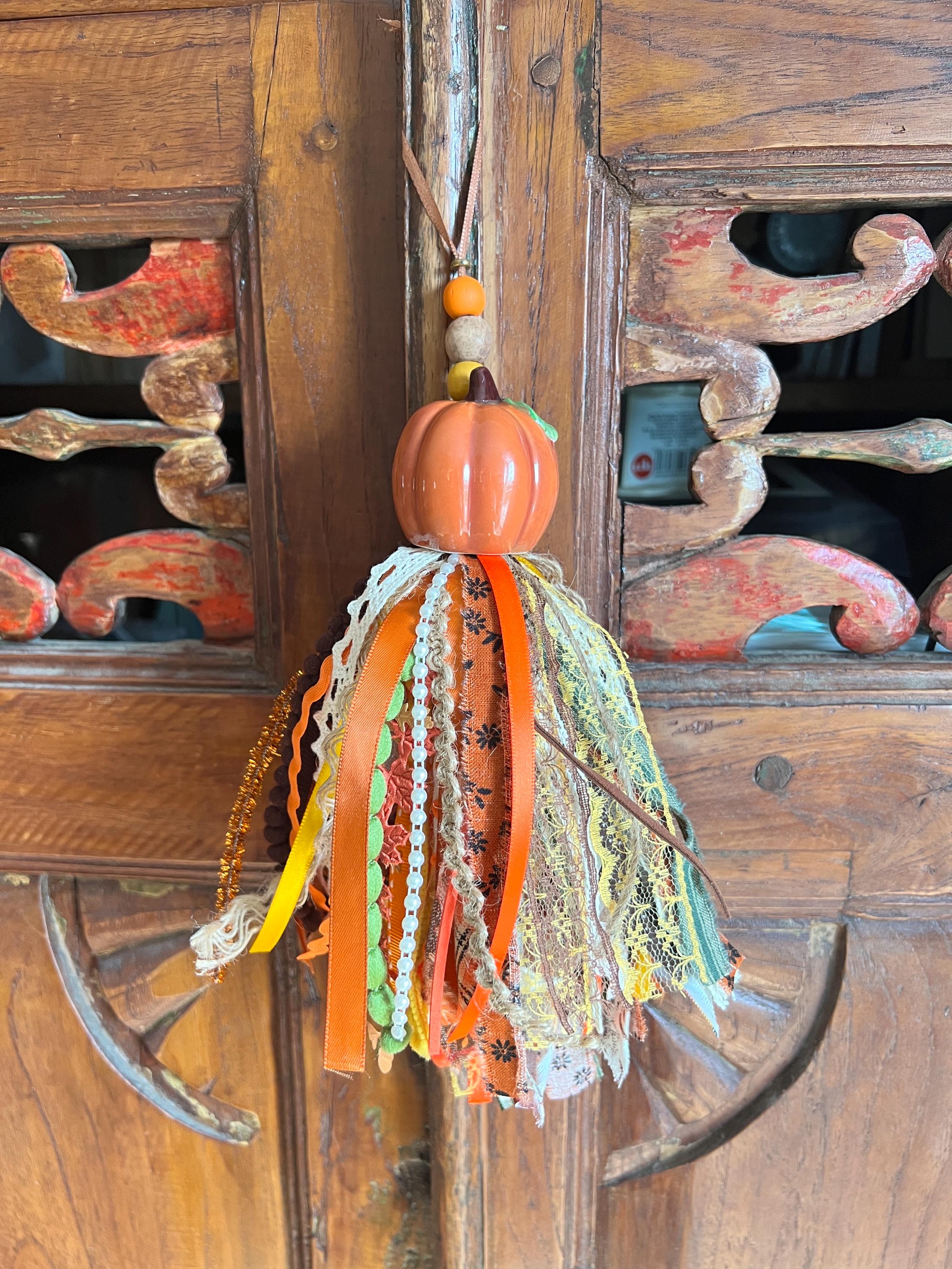 Mini Fall Orange Pumpkin Tassel | Salt Shaker Tassel - Etsy