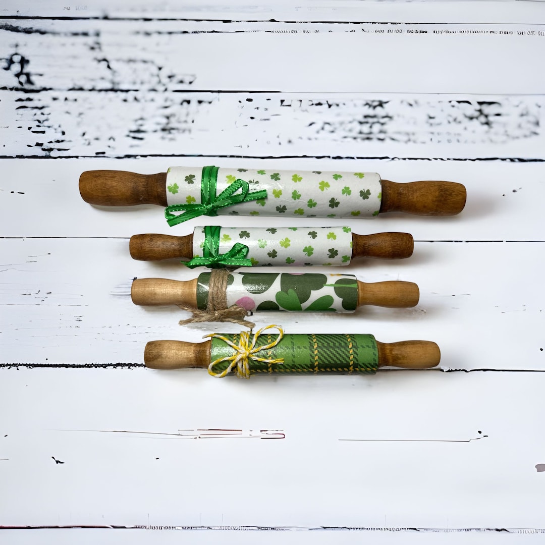St. Patrick’s Day Mini Rolling Pins | Tiered Tray Decor - Etsy