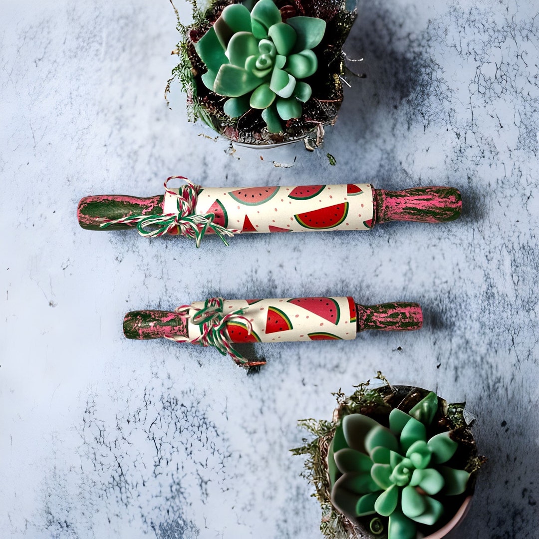 Mini Watermelon Rolling Pins | Tiered Tray Decor - Etsy
