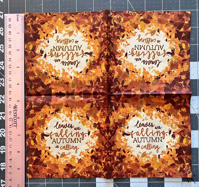Fall Leaves Decoupage Napkin - Etsy