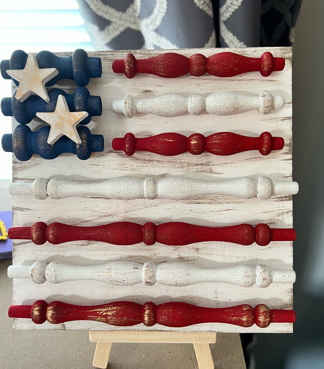 American Flag Spindle Decor - Etsy