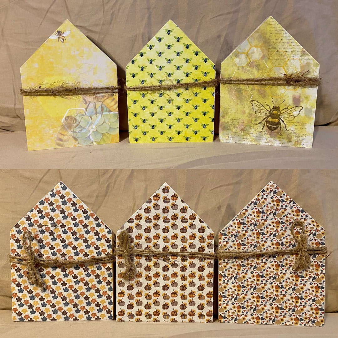 Fall Tiered Tray Double Sided Trio - Bee Tiered Tray Decor - Etsy