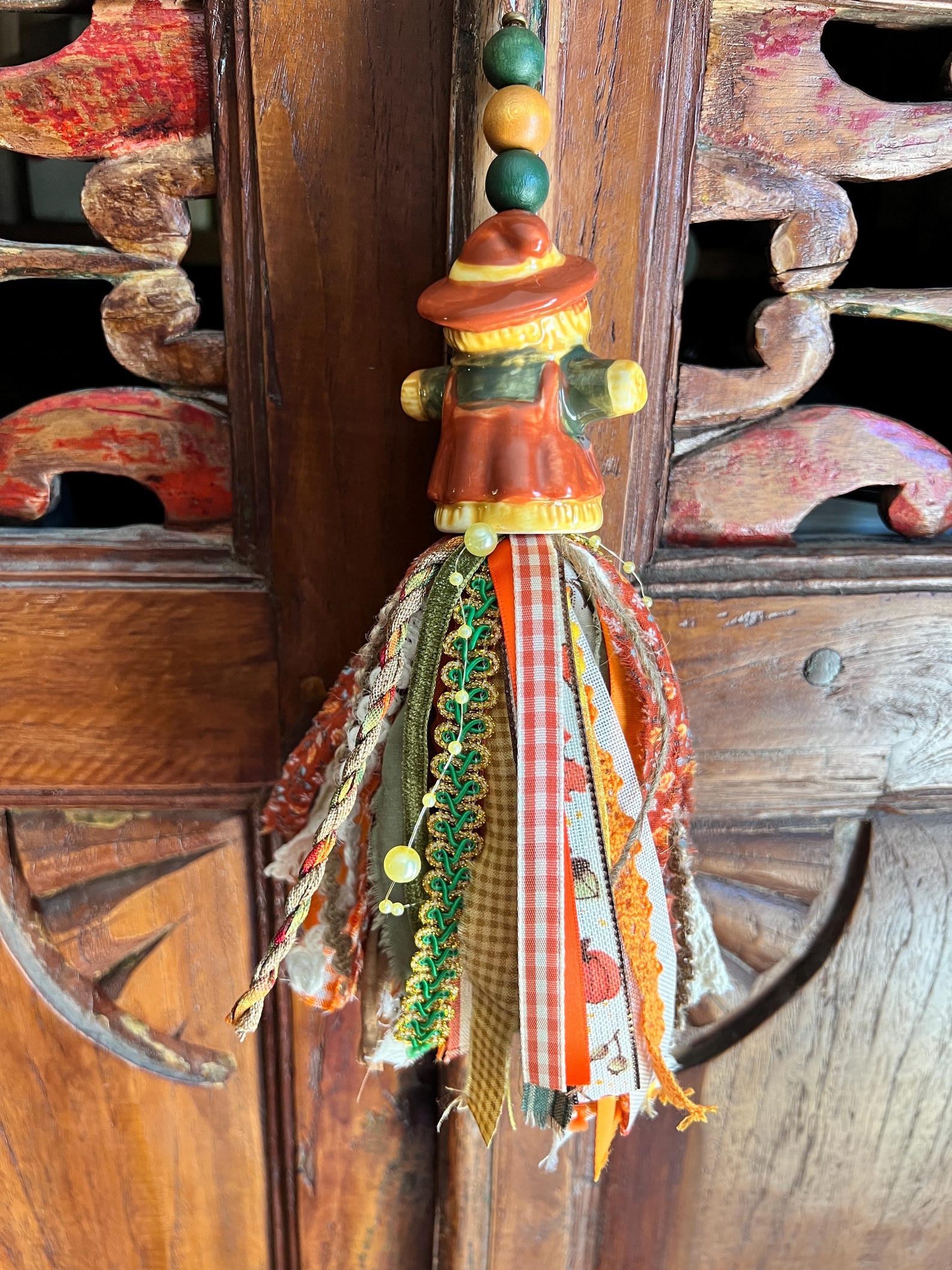 Mini Fall Girl Scarecrow Tassel | Salt Shaker Tassel - Etsy