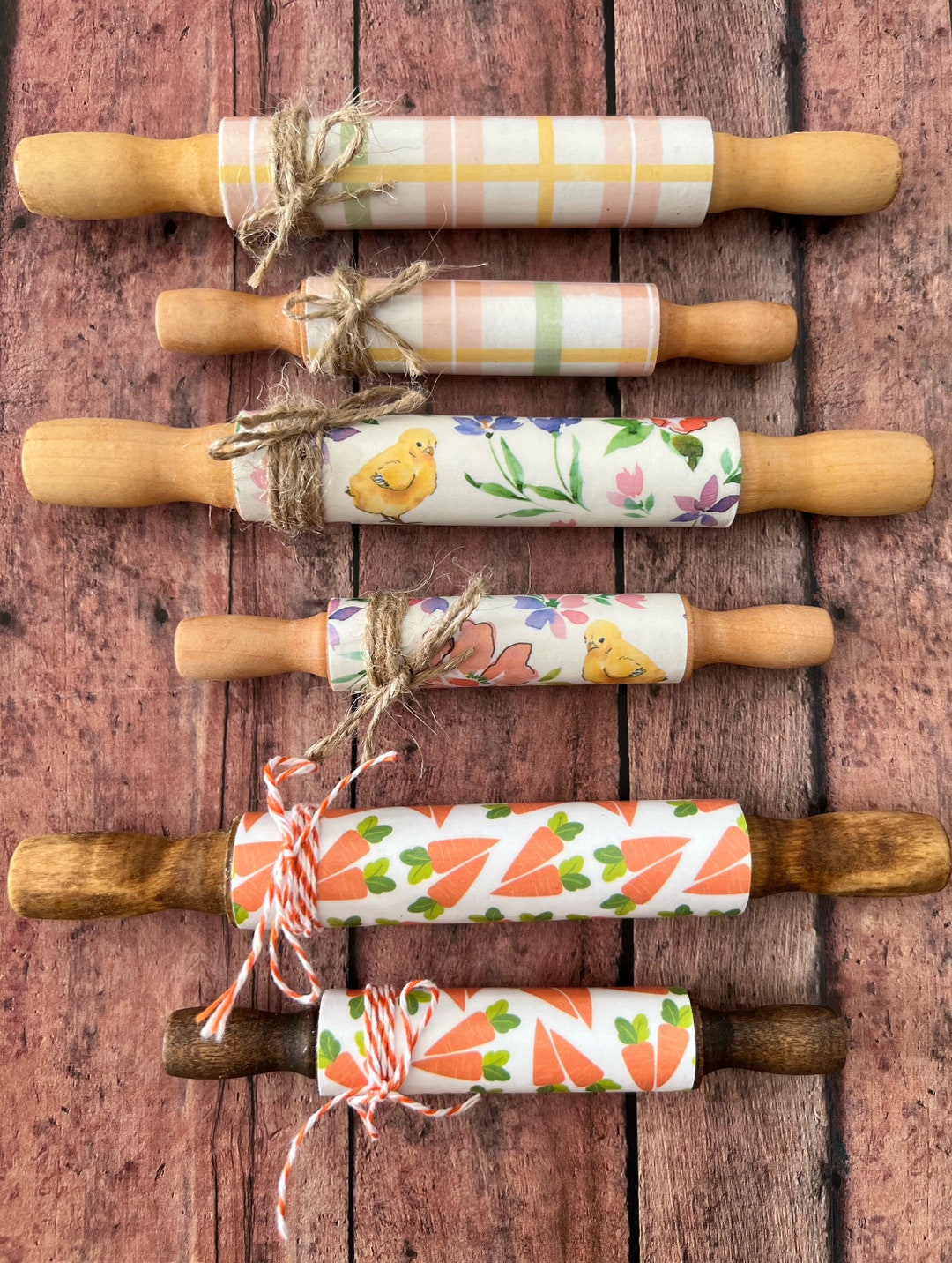 Mini Easter Rolling Pins | Tiered Tray Decor - Etsy