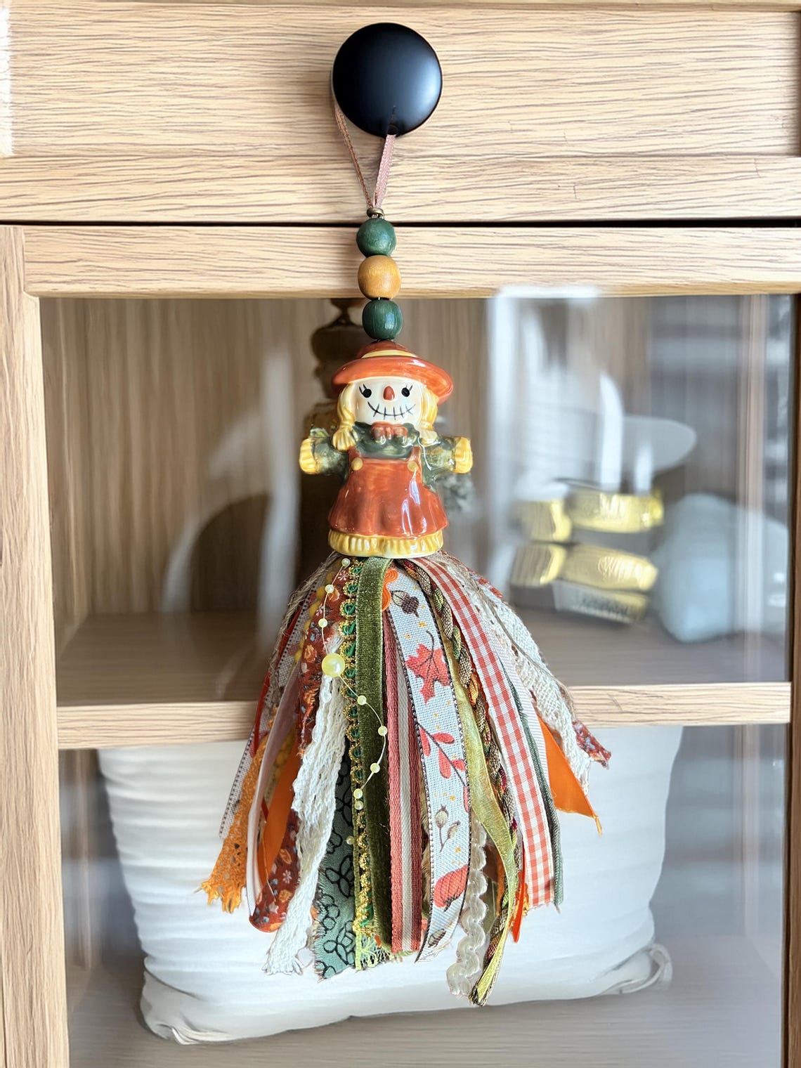 Mini Fall Girl Scarecrow Tassel | Salt Shaker Tassel - Etsy