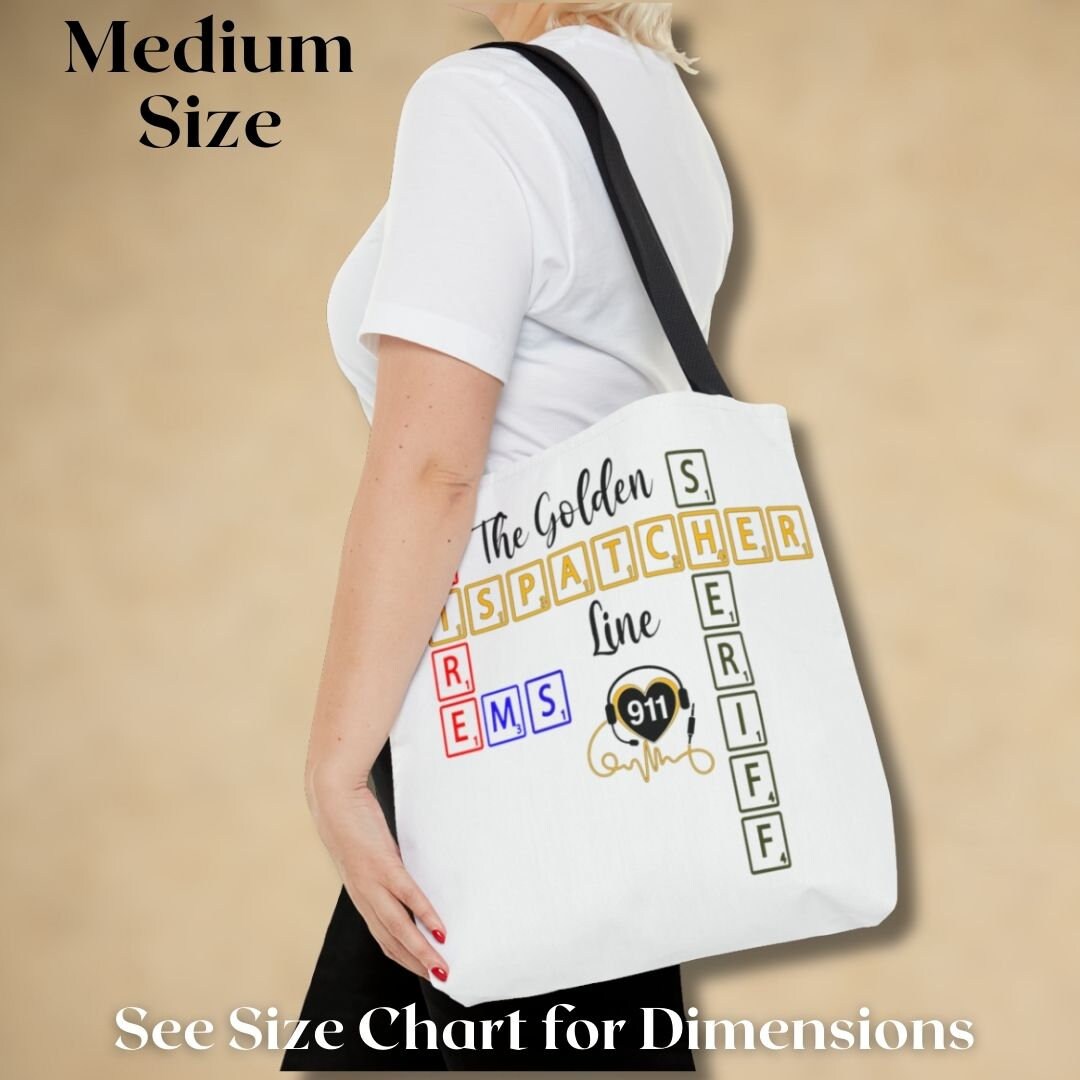 Fun Thin Gold Line Dispatcher Tote Bag for Fire, Sheriff and EMS 911 ...