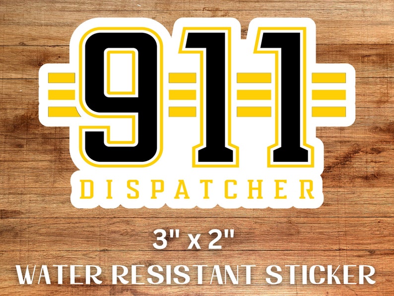 Dispatcher Thin Gold Line 911 Sticker 911 Vinyl Decal - Etsy