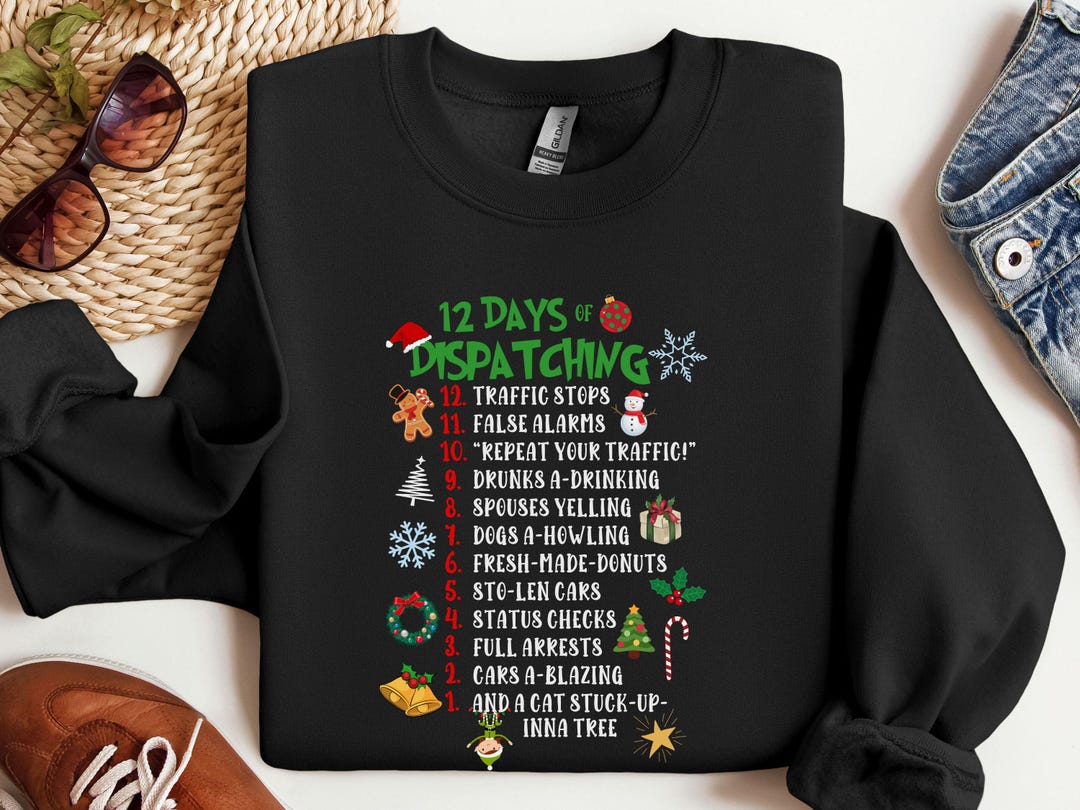 Funny Dispatcher Christmas Sweatshirt for 911 First Responder Police ...