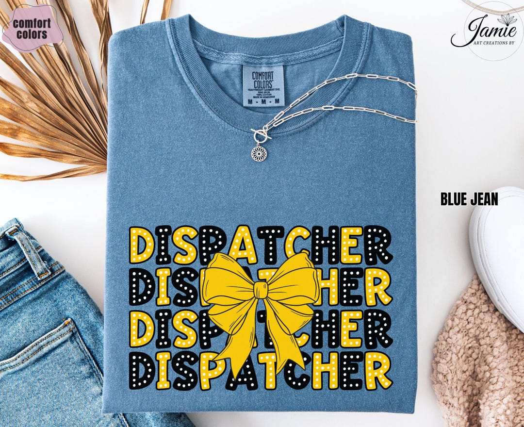Dispatcher Comfort Colors Tee Shirt, Stacked Coquette Bow Tshirt for ...
