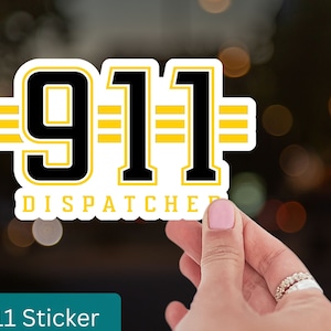Dispatcher Thin Gold Line 911 Sticker 911 Vinyl Decal Sticker 911 ...