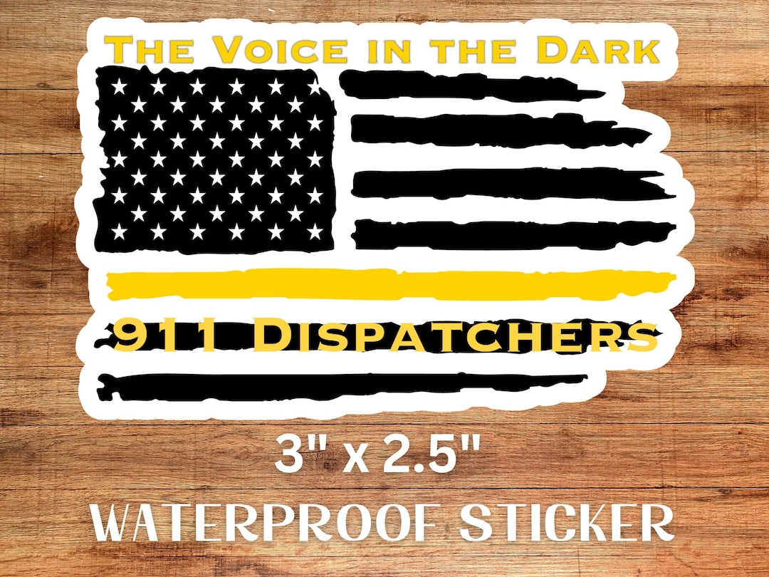 Dispatcher Thin Gold Line Flag 911 Sticker Vinyl 911 Decal Sticker 911 ...