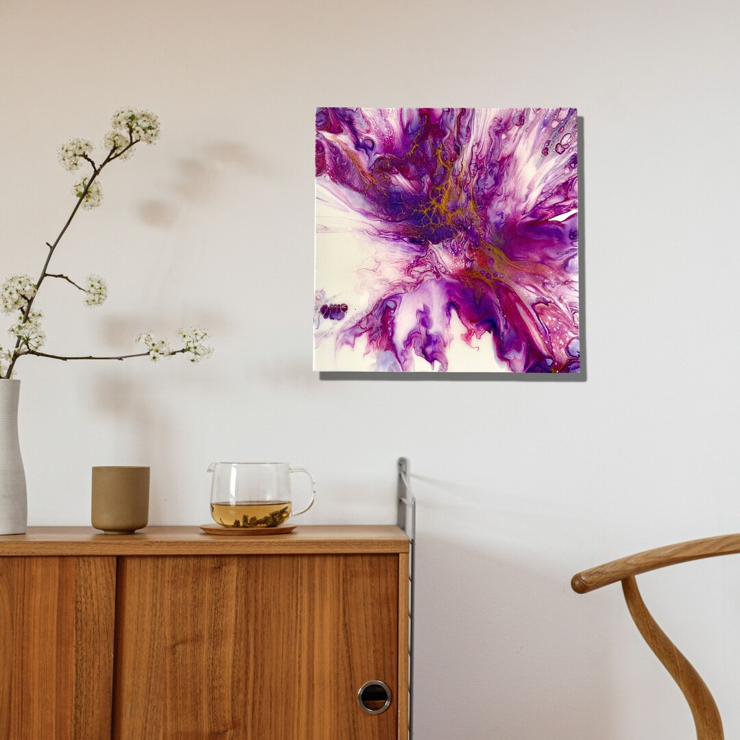 Pink Acrylic Pour Painting Dutch Pour,original Fluid Art Handmade ...