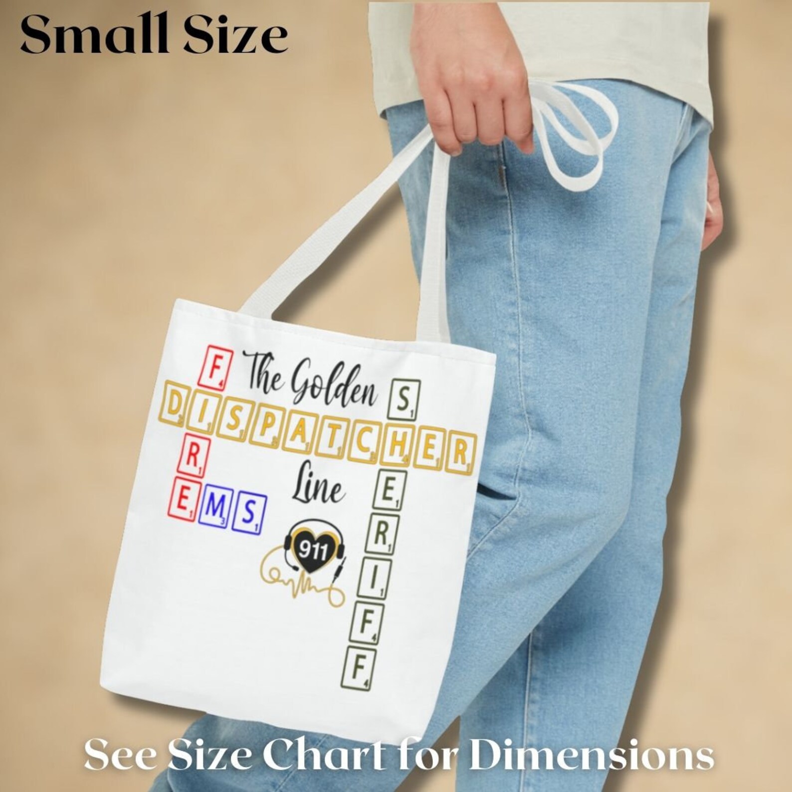 Fun Thin Gold Line Dispatcher Tote Bag for Fire, Sheriff and EMS 911 ...