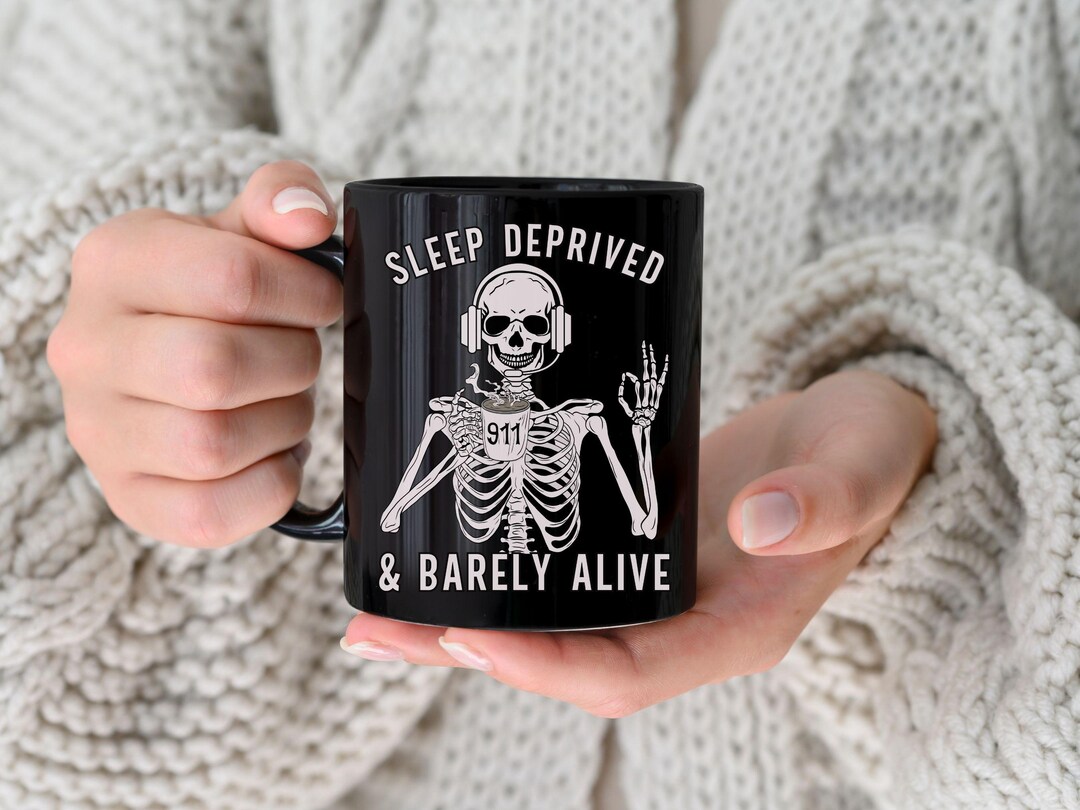 Funny 911 Dispatcher Mug, Sheriff Skeleton First Responder Coffee Cup ...