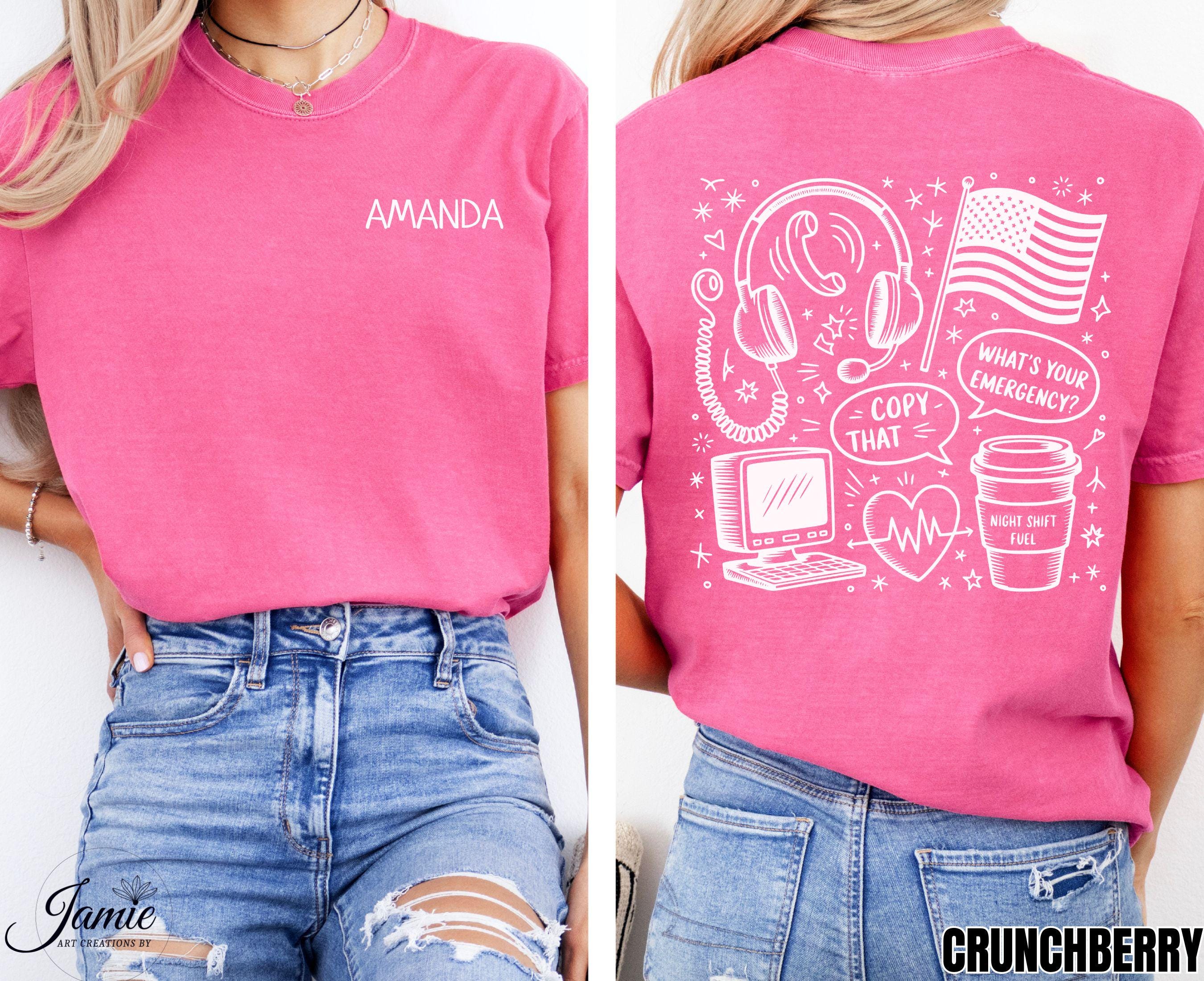 911 Dispatcher Doodle Comfort Colors Custom T Shirt, Personalized ...