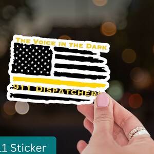 Dispatcher Thin Gold Line Flag 911 Sticker Vinyl 911 Decal Sticker 911 ...