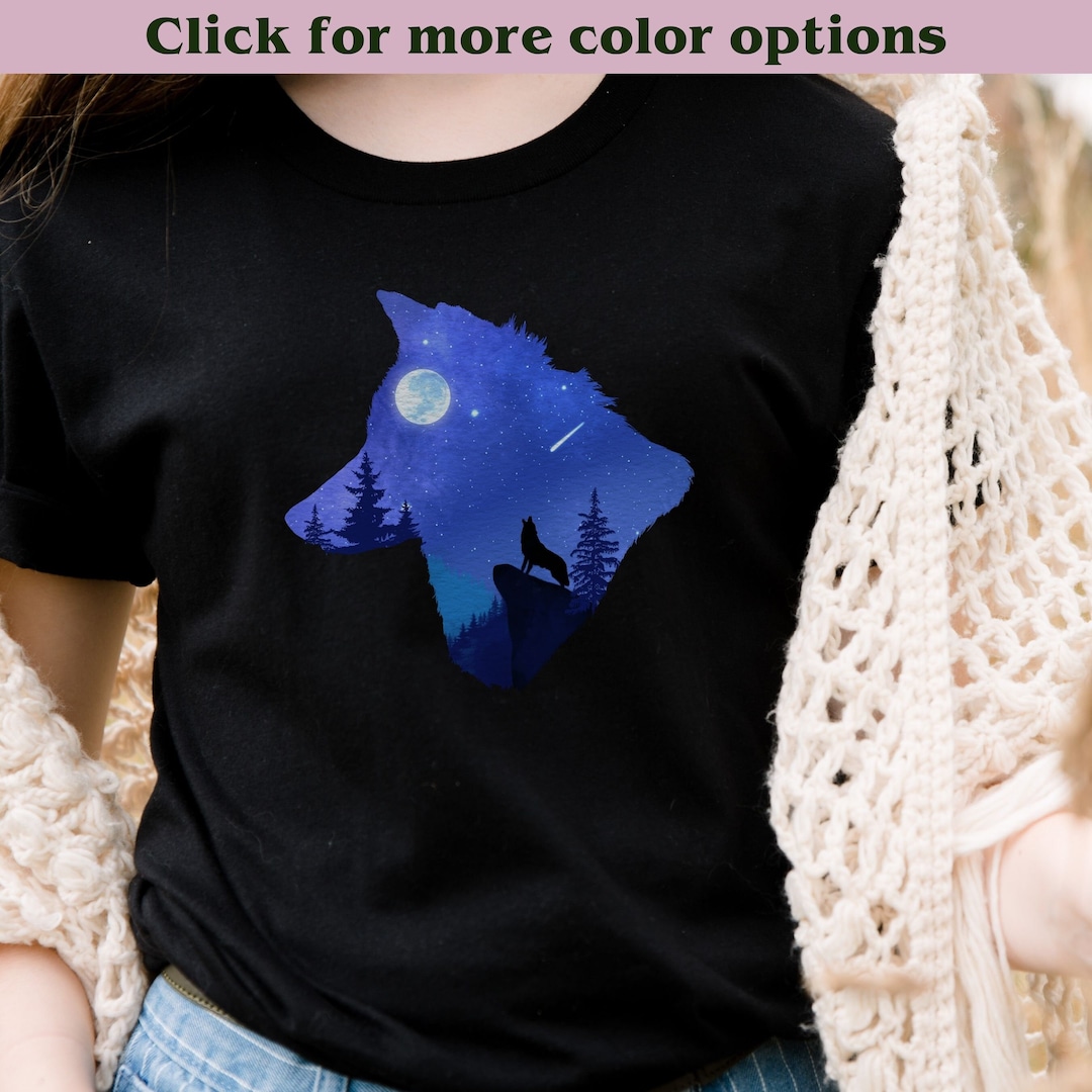 Howling Wolves Graphic Shirt, Wolf Moon Tee, Wild Free, Loyal Wolf ...